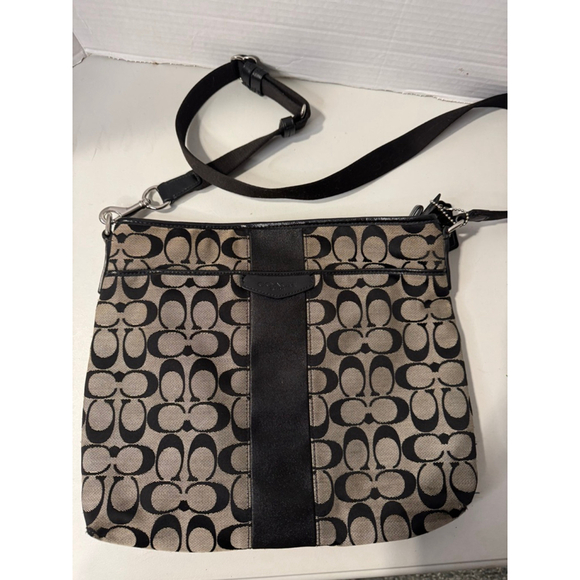 Coach | Bags | Coach Crossbody Bag Womens Medium Black Beige | Poshmark
